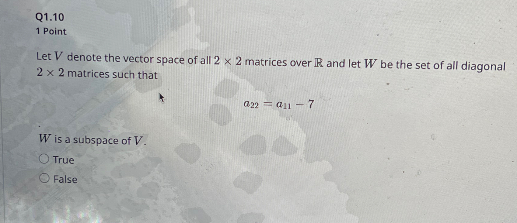 Solved Q1.101 ﻿PointLet V ﻿denote the vector space of all | Chegg.com