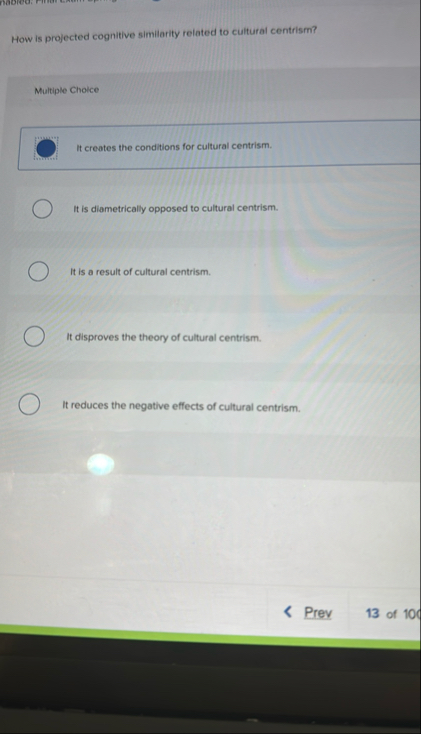 Solved How is projected cognitive similarity related to | Chegg.com