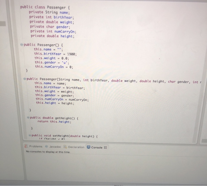 Solved Create a class to represent a Person object that | Chegg.com