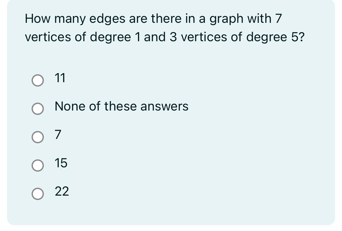Solved How many edges are there in a graph with 7 ﻿vertices | Chegg.com
