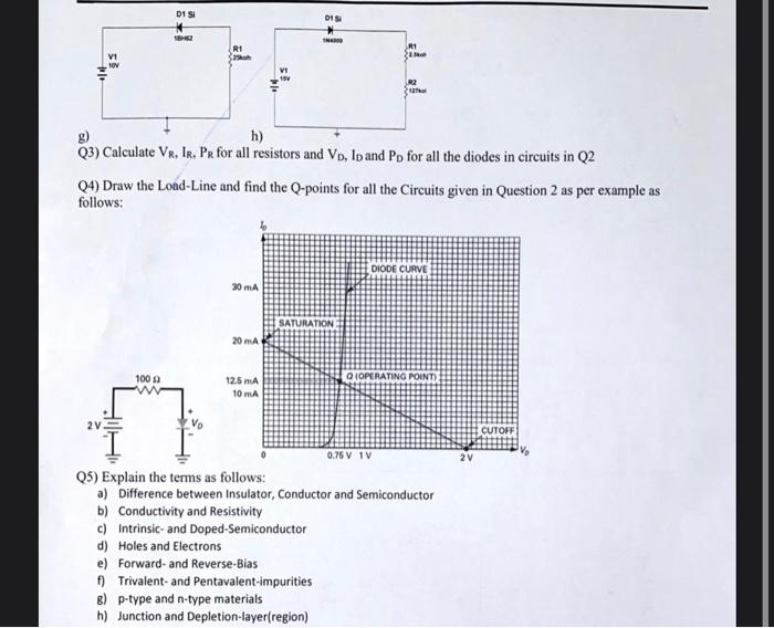 Solved Q1) With calculations, explain diode(s) is | Chegg.com