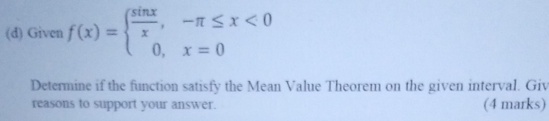 Solved Given f(x)={xsinx,0,−π≤x