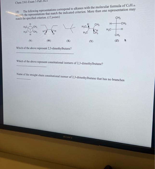 Solved 14) The following representations correspond to | Chegg.com