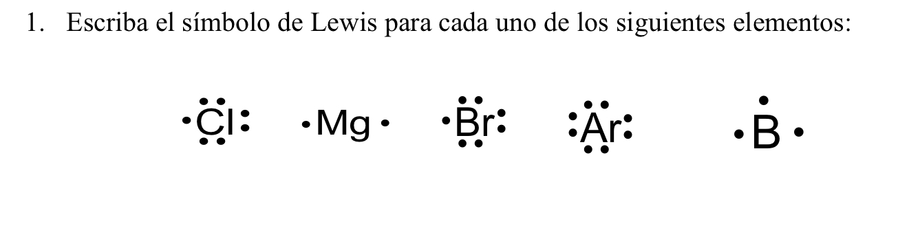 Solved Escriba el símbolo de Lewis para cada uno de los | Chegg.com