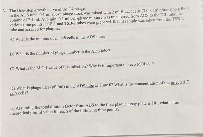 Solved In the ADS tube, 0.1ml above phage stock was mixed | Chegg.com