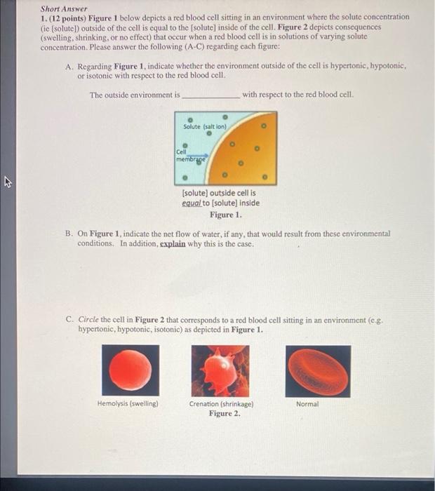Solved Short Answer 1. (12 points) Figure 1 below depicts a | Chegg.com