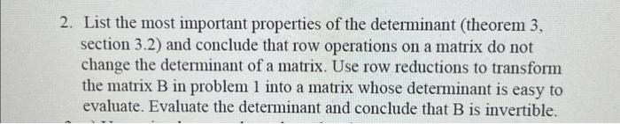 2. List the most important properties of the | Chegg.com