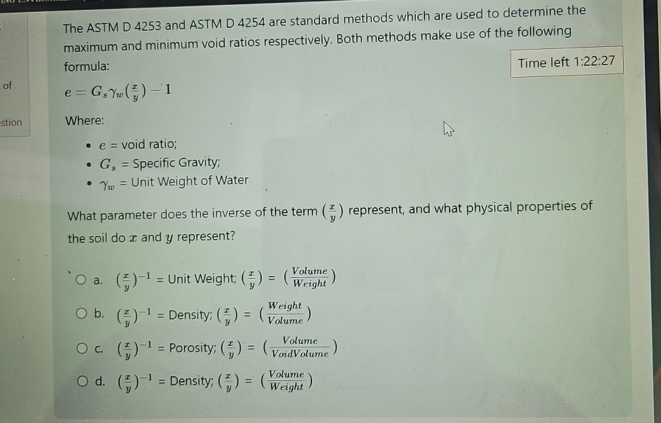 Solved The ASTM D 4253 ﻿and ASTM D 4254 ﻿are standard | Chegg.com