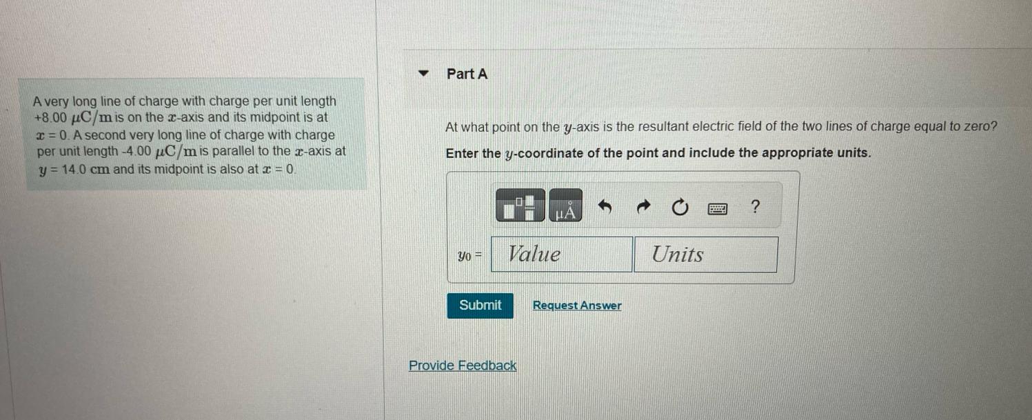 Solved A very long line of charge with charge per unit | Chegg.com