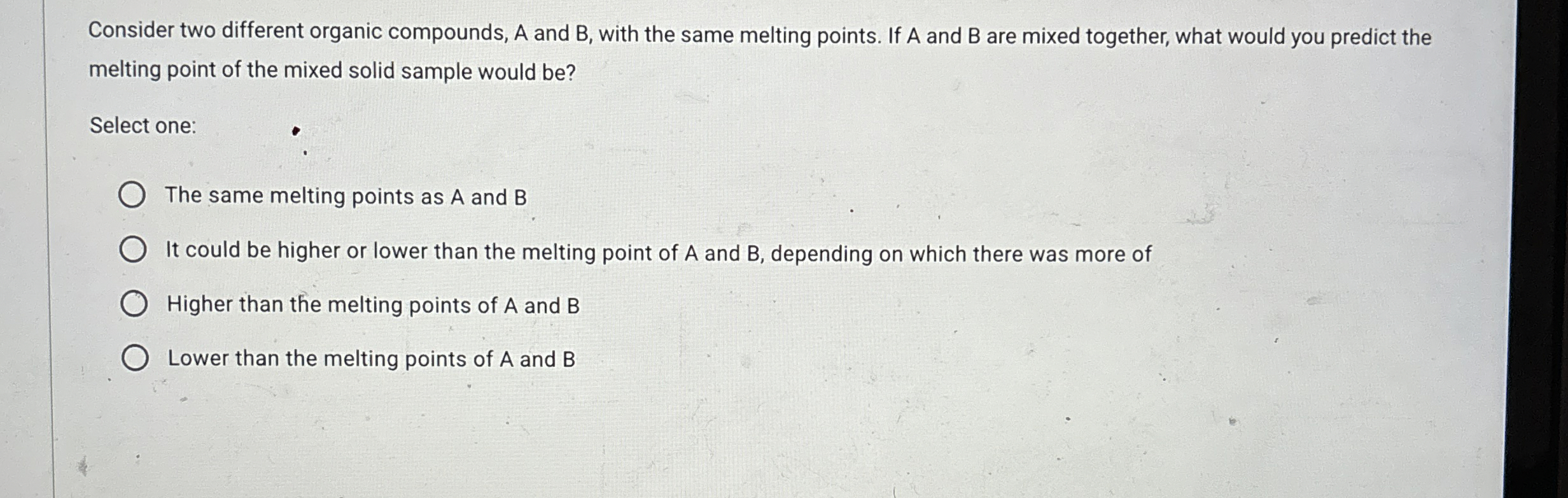 Solved Consider two different organic compounds, A and B, | Chegg.com