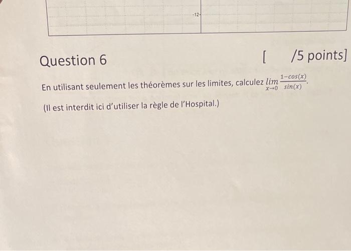 Solved En utilisant seulement les théorèmes sur les limites, | Chegg.com