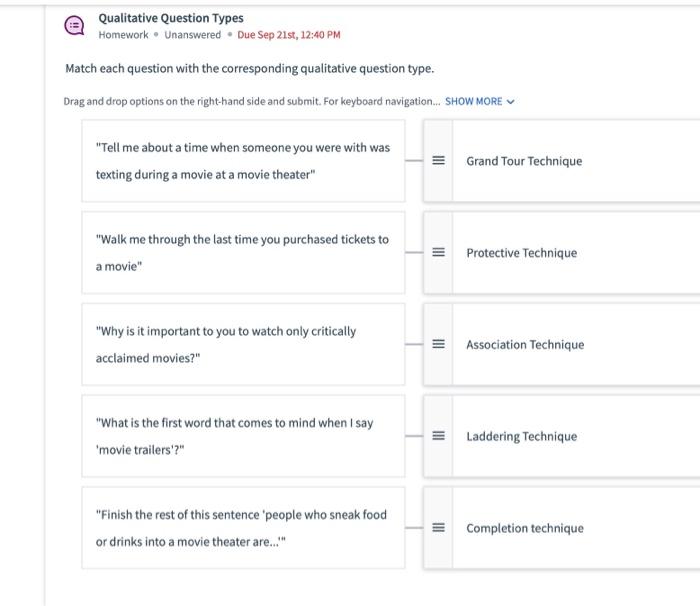 Match each question with the corresponding | Chegg.com