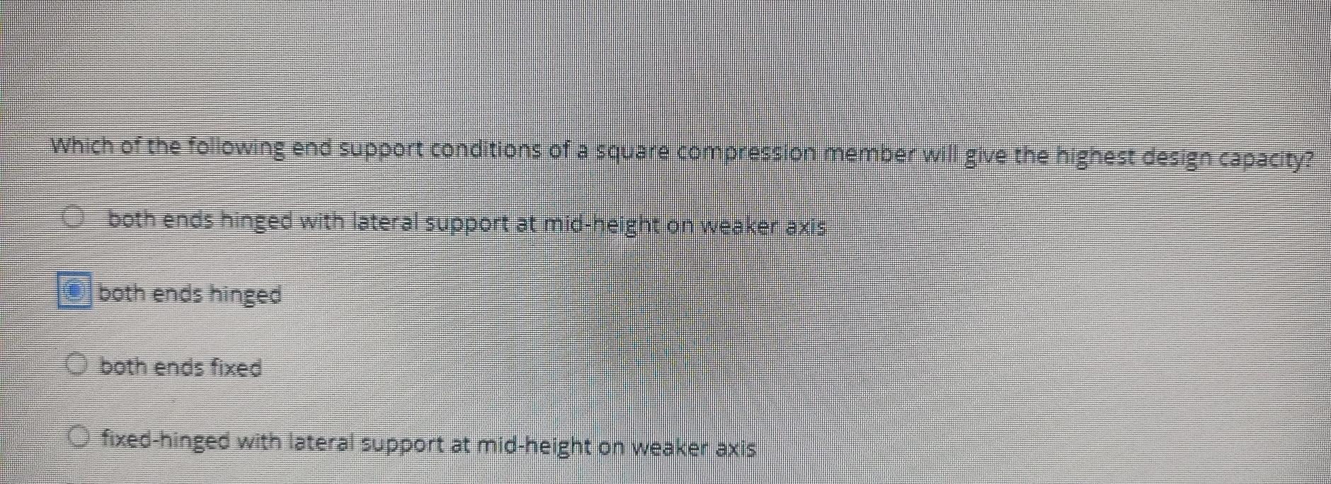 Solved Which of the fo owing end support conditions of a | Chegg.com