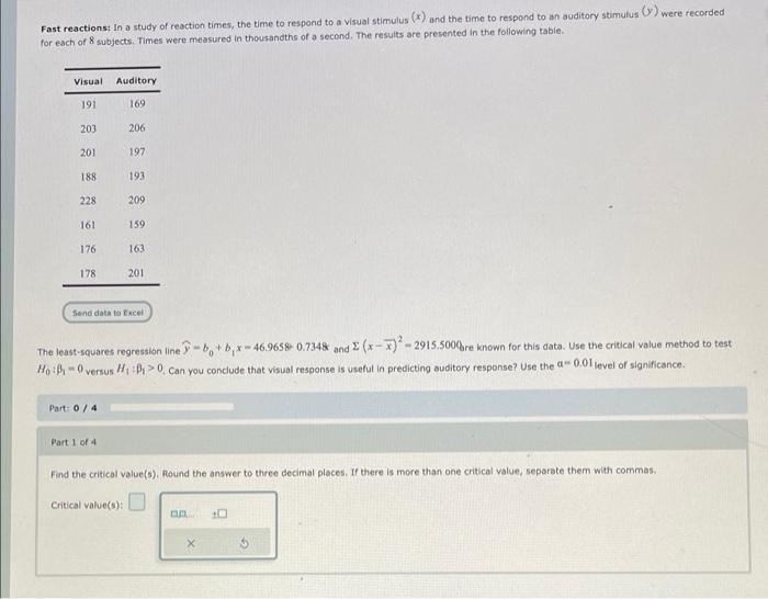 Solved Fast reactions: In a study of reaction times, the | Chegg.com
