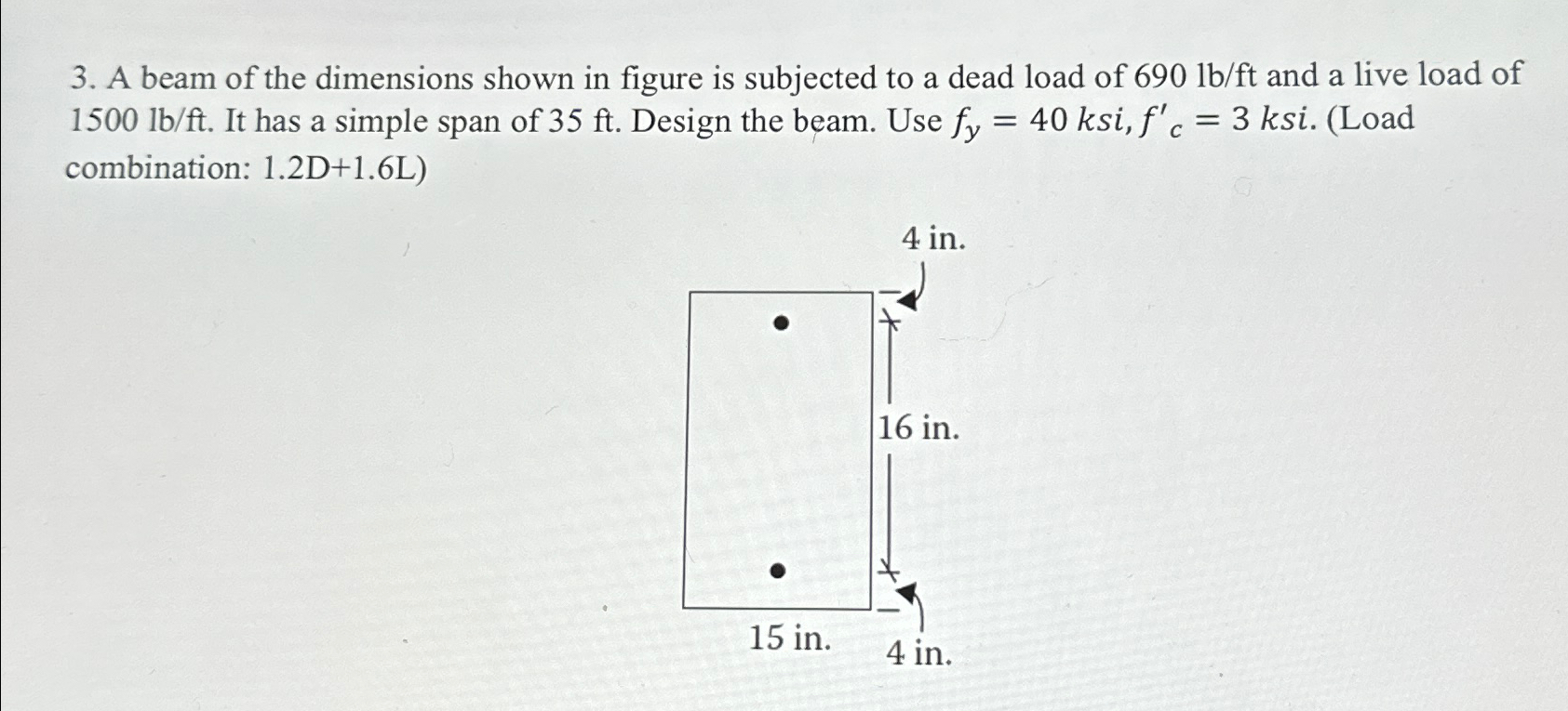 A beam of the dimensions shown in figure is subjected | Chegg.com