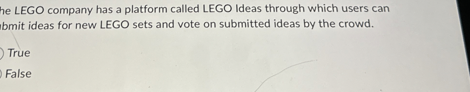 Solved LEGO company has a platform called LEGO Ideas through | Chegg.com