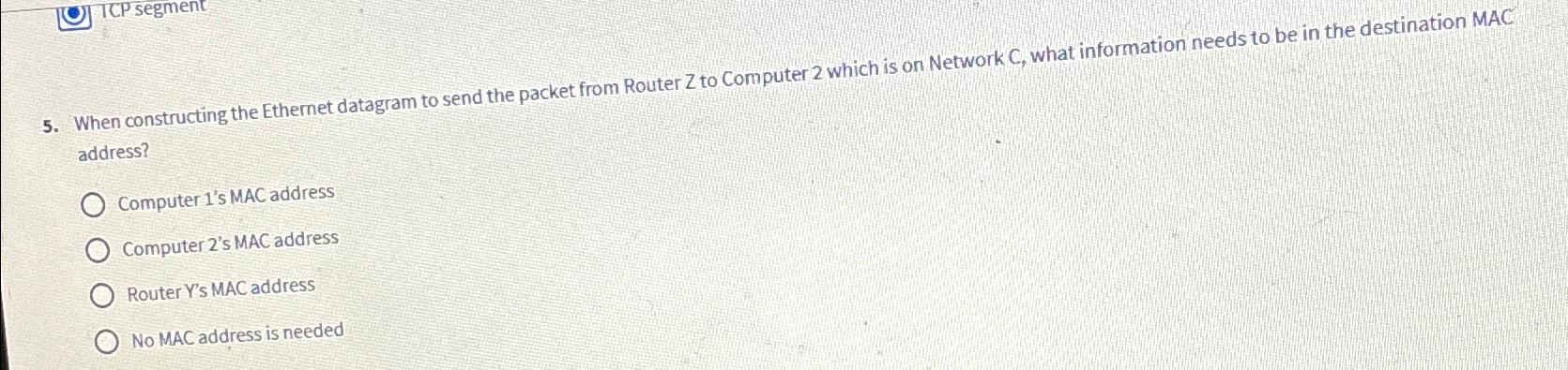 When Constructing The Ethernet Datagram To Send The