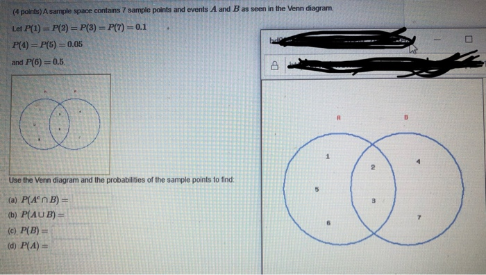 Solved (4 points) A sample space contains 7 sample points | Chegg.com