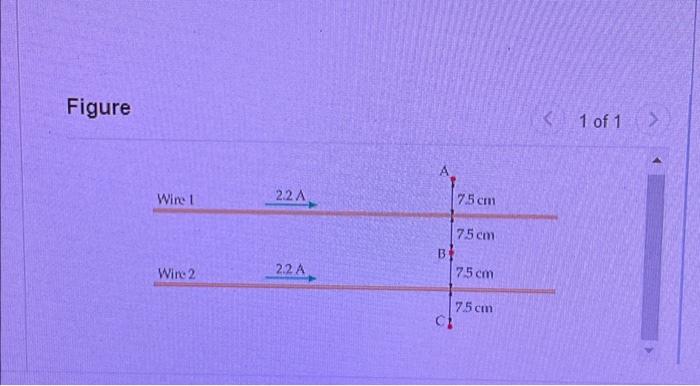 Solved Two parallel wires, each carrying a current of 2.2 A | Chegg.com