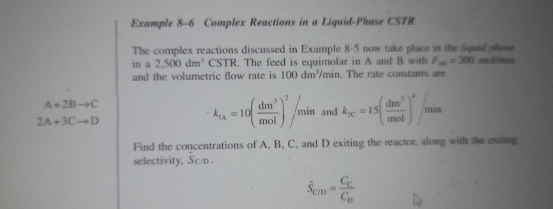 Solved The complex reactions discussed in Example 8-5 now | Chegg.com