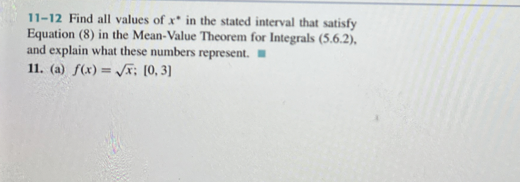 Solved 11-12 ﻿Find all values of x** ﻿in the stated interval | Chegg.com
