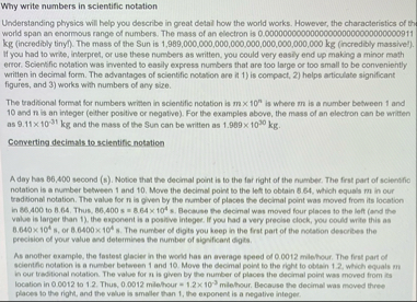 Solved Why write numbers in scientific notationUnderstanding | Chegg.com