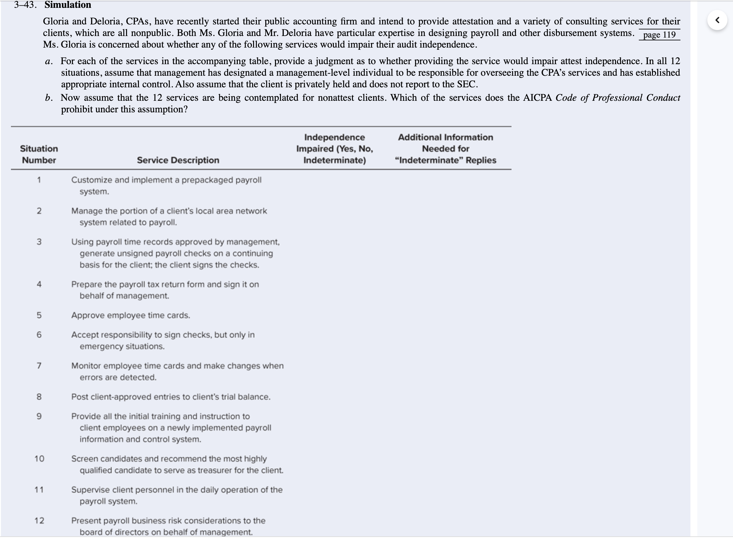 Solved 3-43. SimulationGloria and Deloria, CPAs, have | Chegg.com Solved 3-43. SimulationGloria and Deloria, CPAs, have | Chegg.com