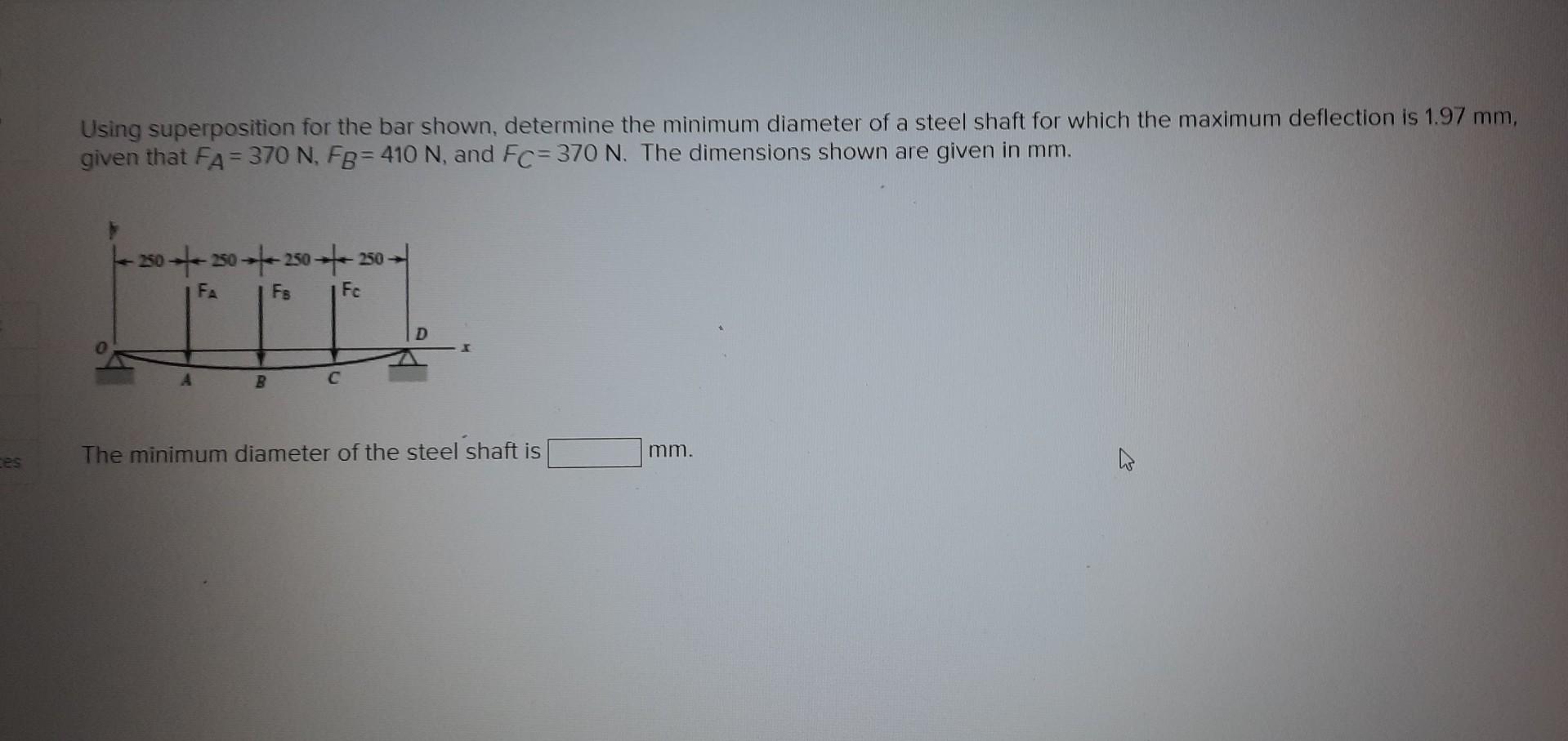 Solved Using superposition for the bar shown, determine the | Chegg.com