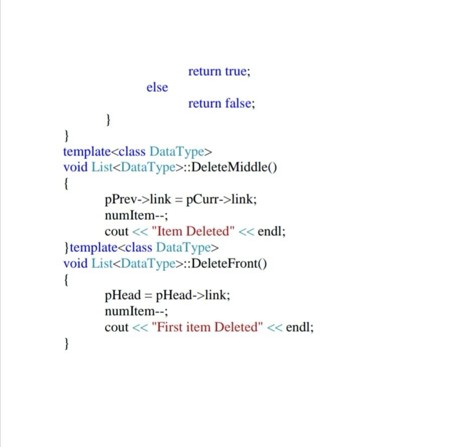 Solved List.H #ifndef LIST_H #define LIST_H template class | Chegg.com