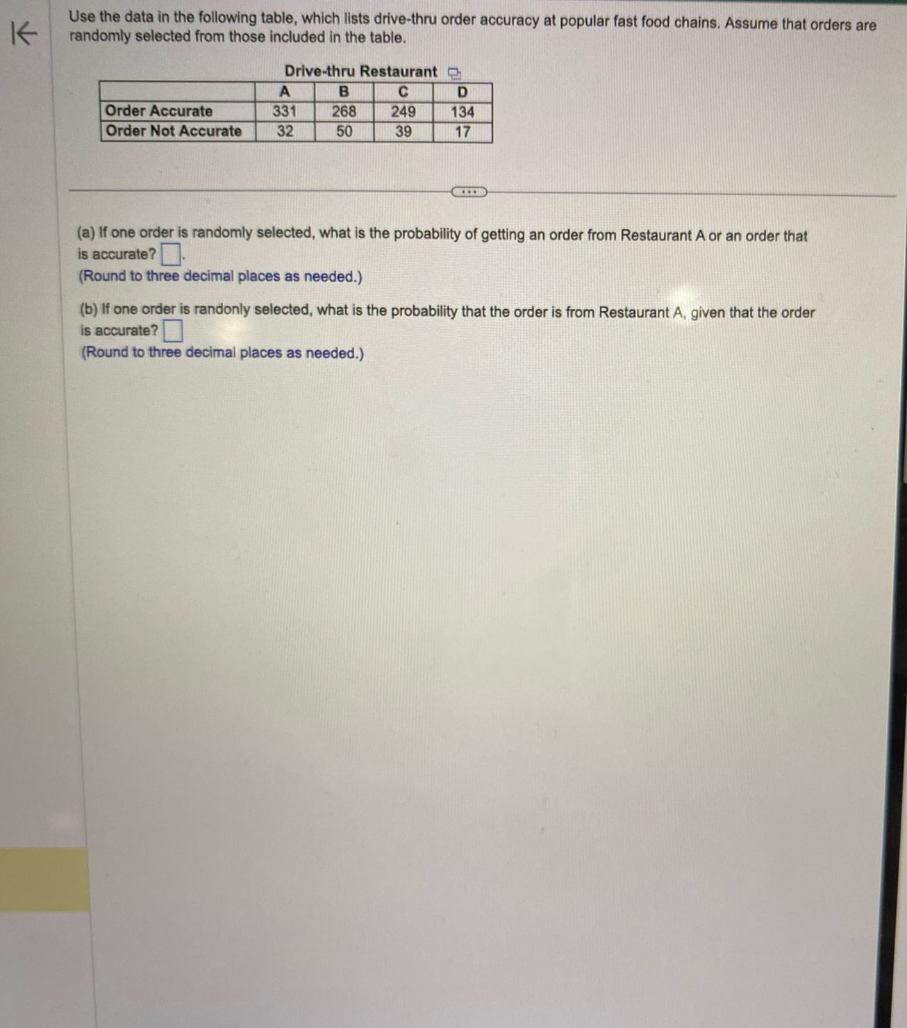 Solved Use the data in the following table, which lists | Chegg.com
