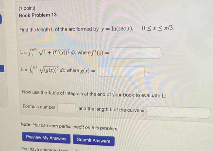 Solved Book Problem 13 Find the length L of the arc formed | Chegg.com