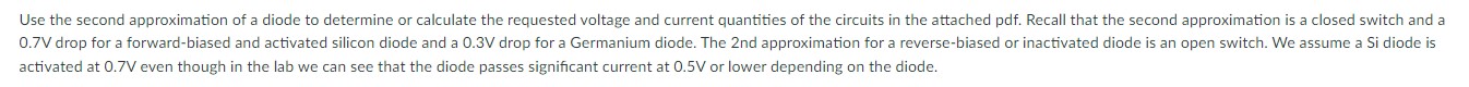 Solved Use the second approximation of a diode to determine | Chegg.com