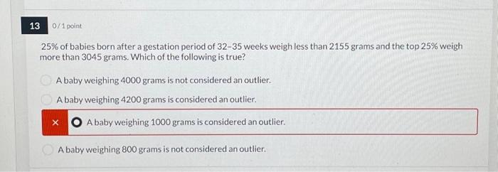 Solved 25% of babies born after a gestation period of 32-35 | Chegg.com