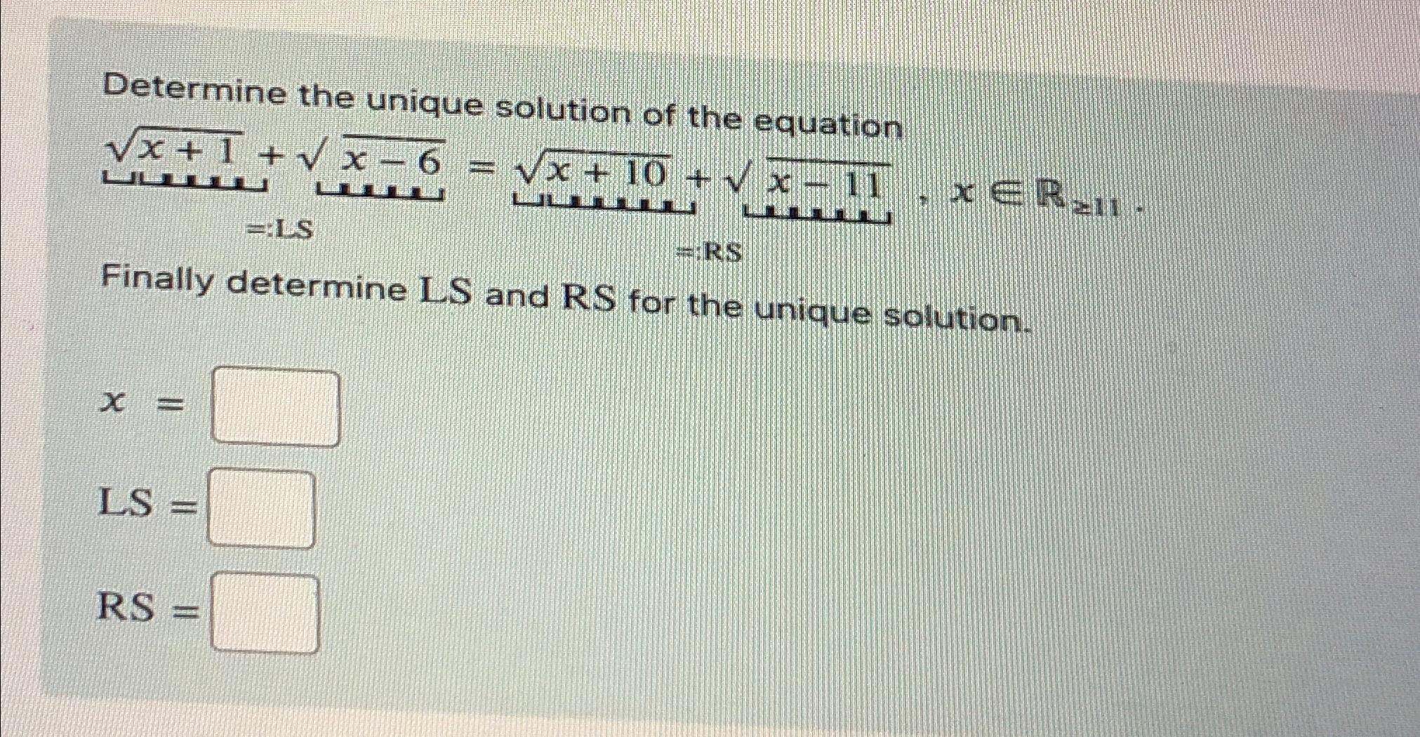 Solved Determine the unique solution of the | Chegg.com