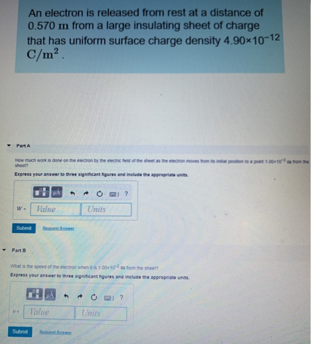 Solved An electron is released from rest at a distance of | Chegg.com