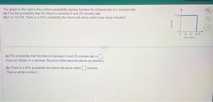 Solved The graph to the right is the uniform probability | Chegg.com