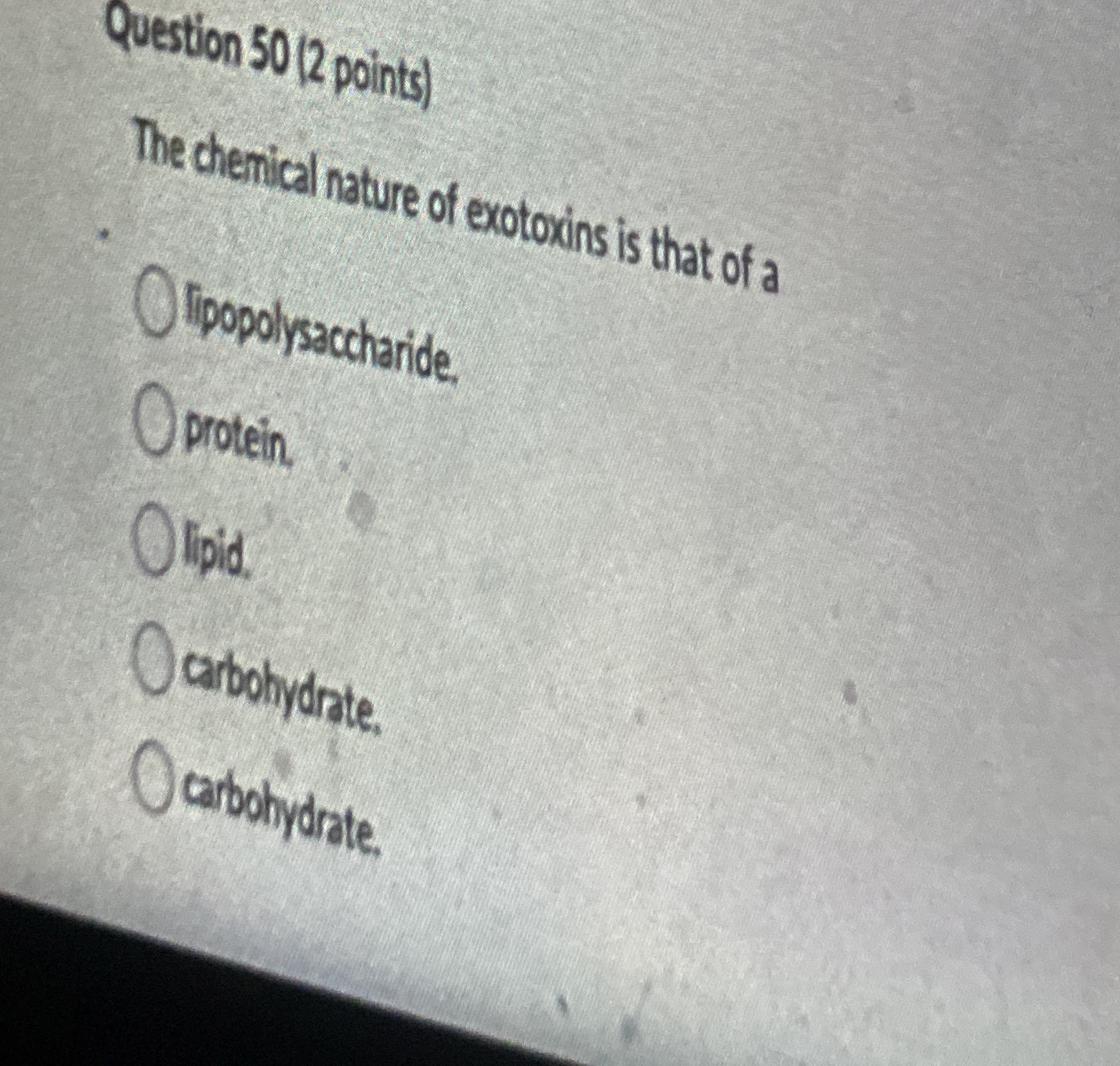 Solved Question 50 (2 ﻿points)The chenical nature of | Chegg.com
