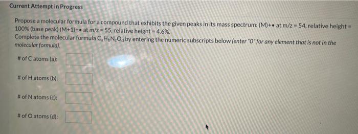 Solved Propose a molecular formula for a compound that | Chegg.com
