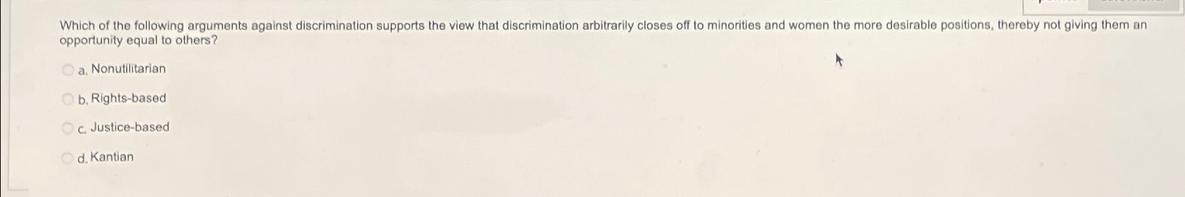 Solved Which of the following arguments against | Chegg.com