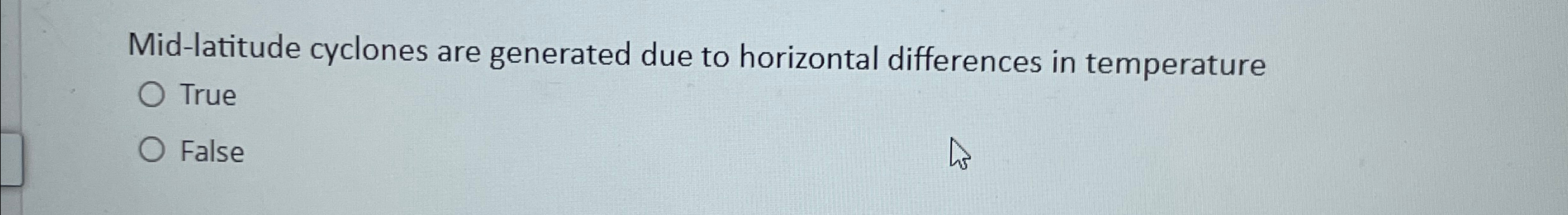 Solved Mid-latitude cyclones are generated due to horizontal | Chegg.com