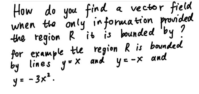 Solved How do you find a vector field when the only | Chegg.com