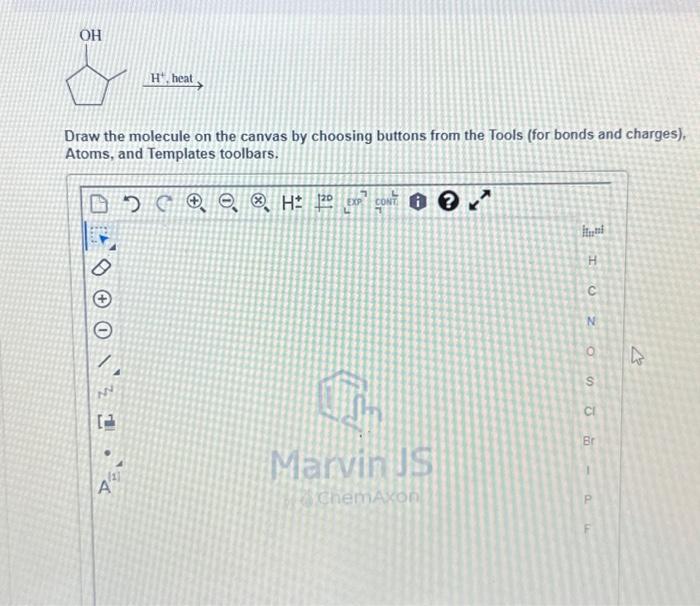 Solved Draw the molecule on the canvas by choosing buttons | Chegg.com