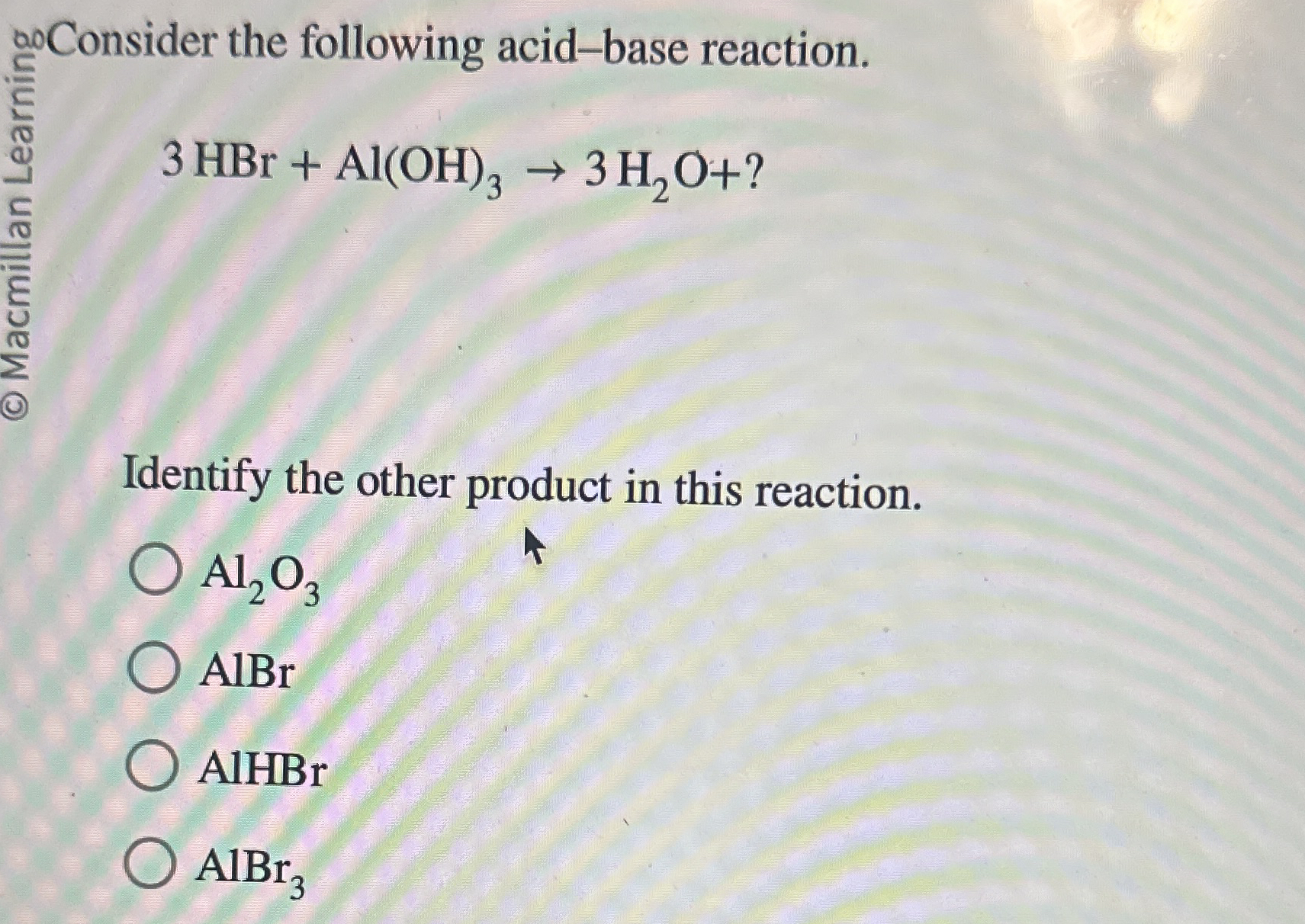 Solved ?∁∞ ﻿Consider the following acid-base | Chegg.com