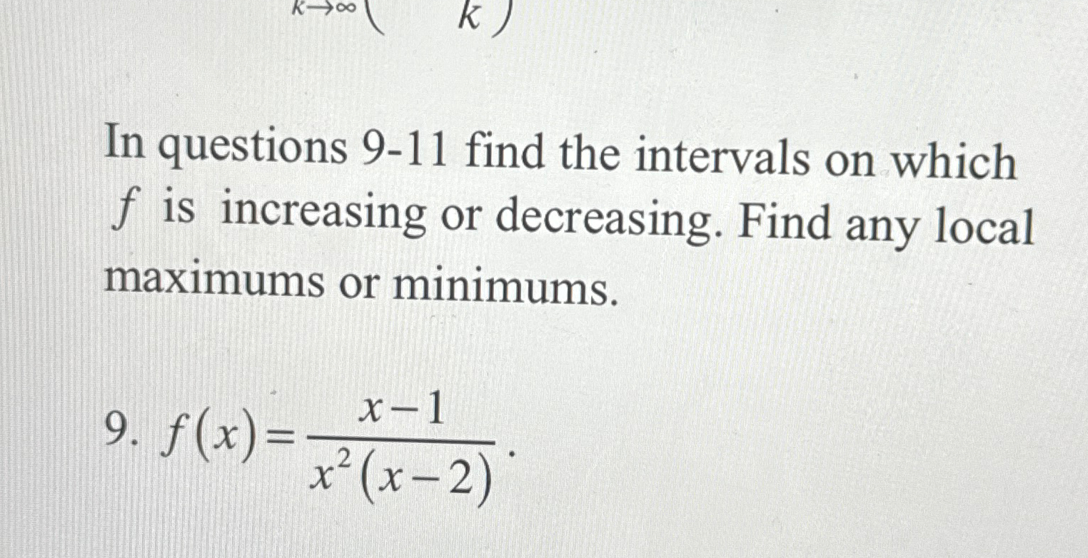 Solved In questions 9-11 ﻿find the intervals on which f ﻿is | Chegg.com