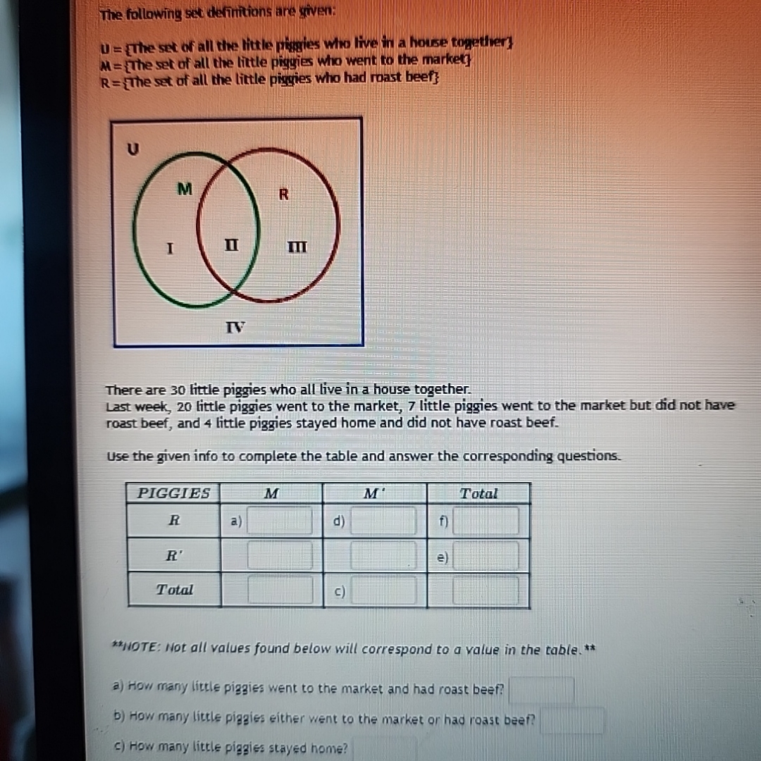 Solved The following set defintitions are güven:M= ﻿The set | Chegg.com