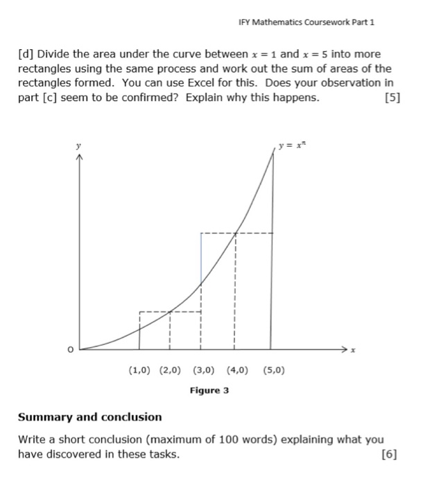 Solved IFY Mathematics Coursework Part 1 [d] Divide the area | Chegg.com
