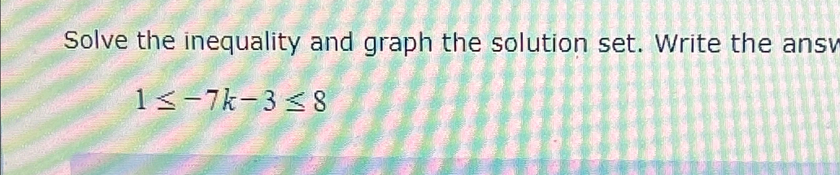 Solved Solve the inequality and graph the solution set. | Chegg.com