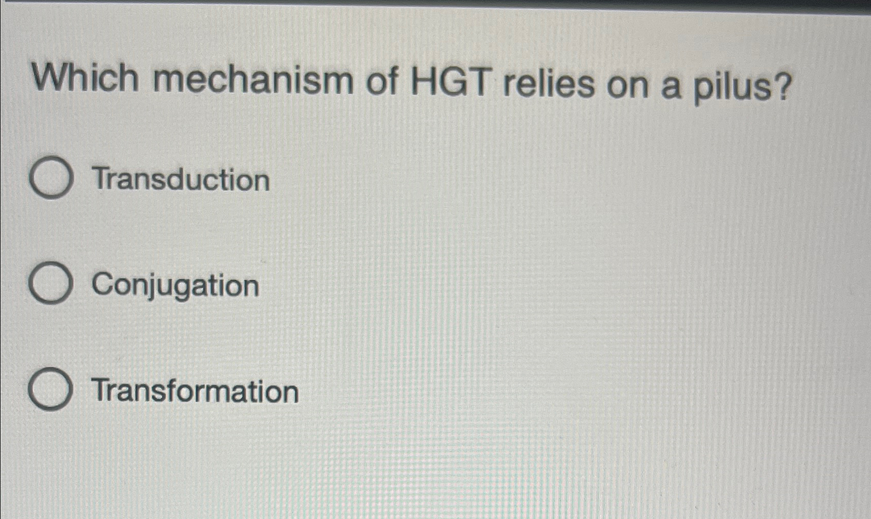 Solved Which mechanism of HGT relies on a | Chegg.com
