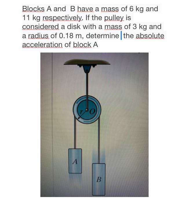 Solved Blocks A and B have a mass of 6 kg and 11 kg | Chegg.com