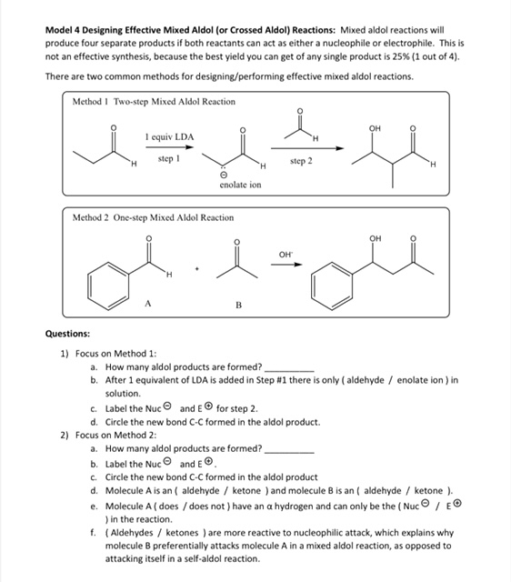 Solved Model 4 ﻿Designing Effective Mixed Aldol (or Crossed | Chegg.com